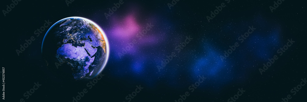 Planet earth globe view from space showing realistic earth surface and ...