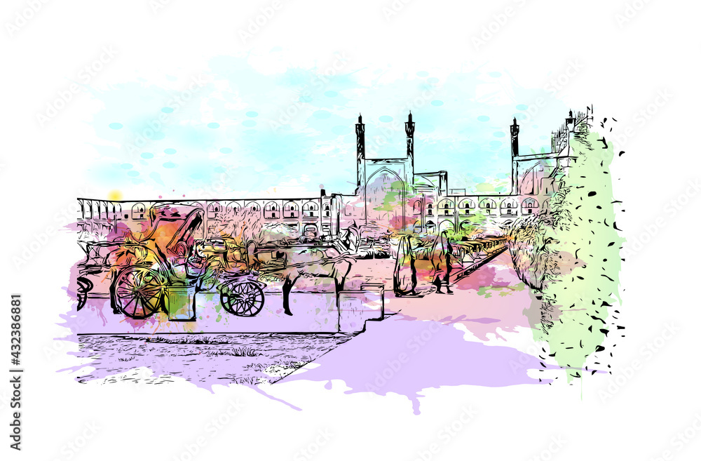 Building view with landmark of Isfahan is a city in central Iran ...