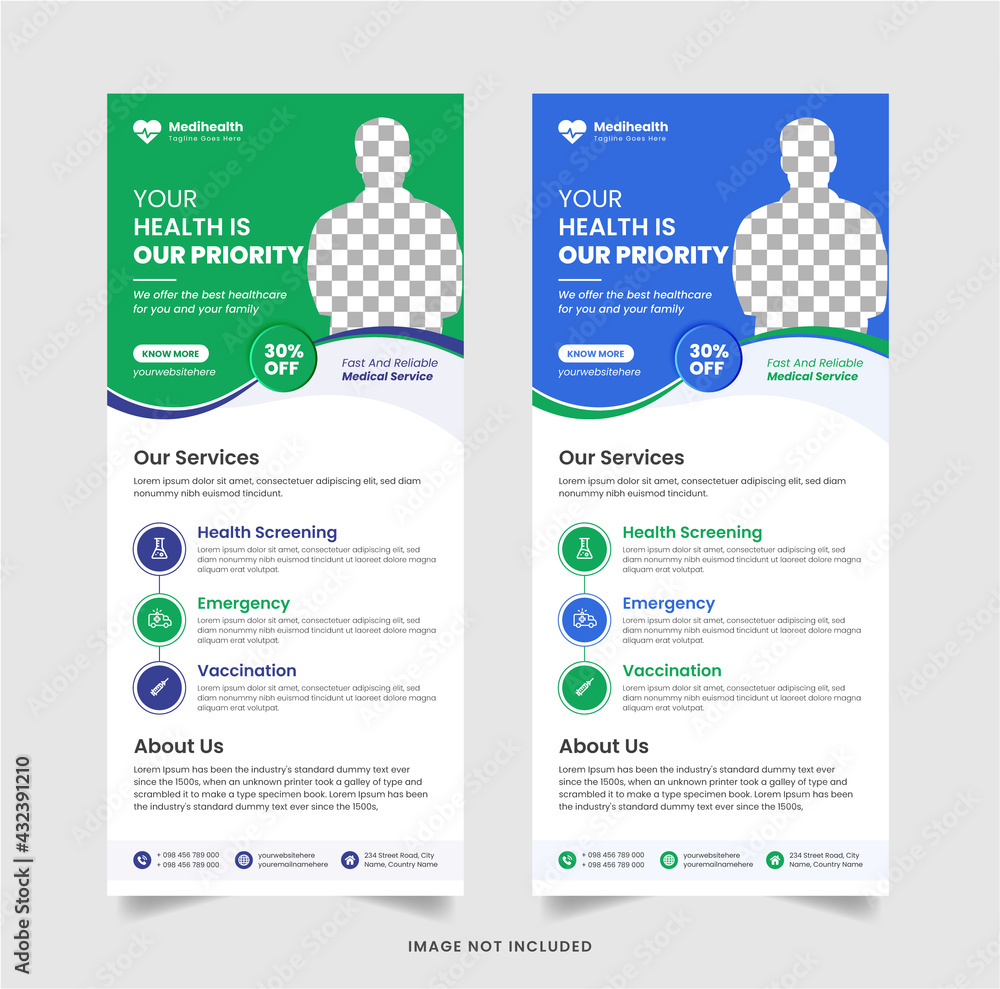 Medical Dl Flyer poster template brochure healthcare cover design ...