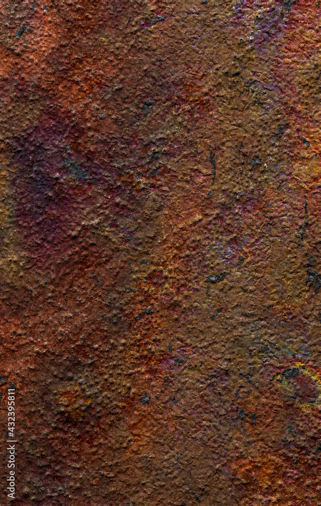 Beautiful natural and rustic clay background (series of copper oxide textures on ceramic). Ocher ...