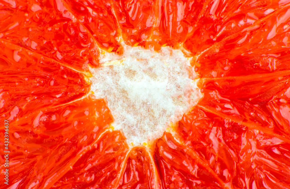 Grapefruit texture inside on the white background. Citrus close up ...