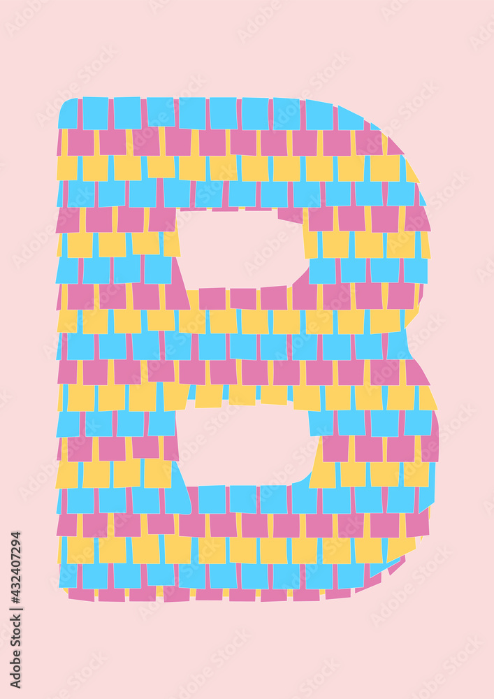 Letter B shaped pinata. Mexican party game for birthday, anniversary ...