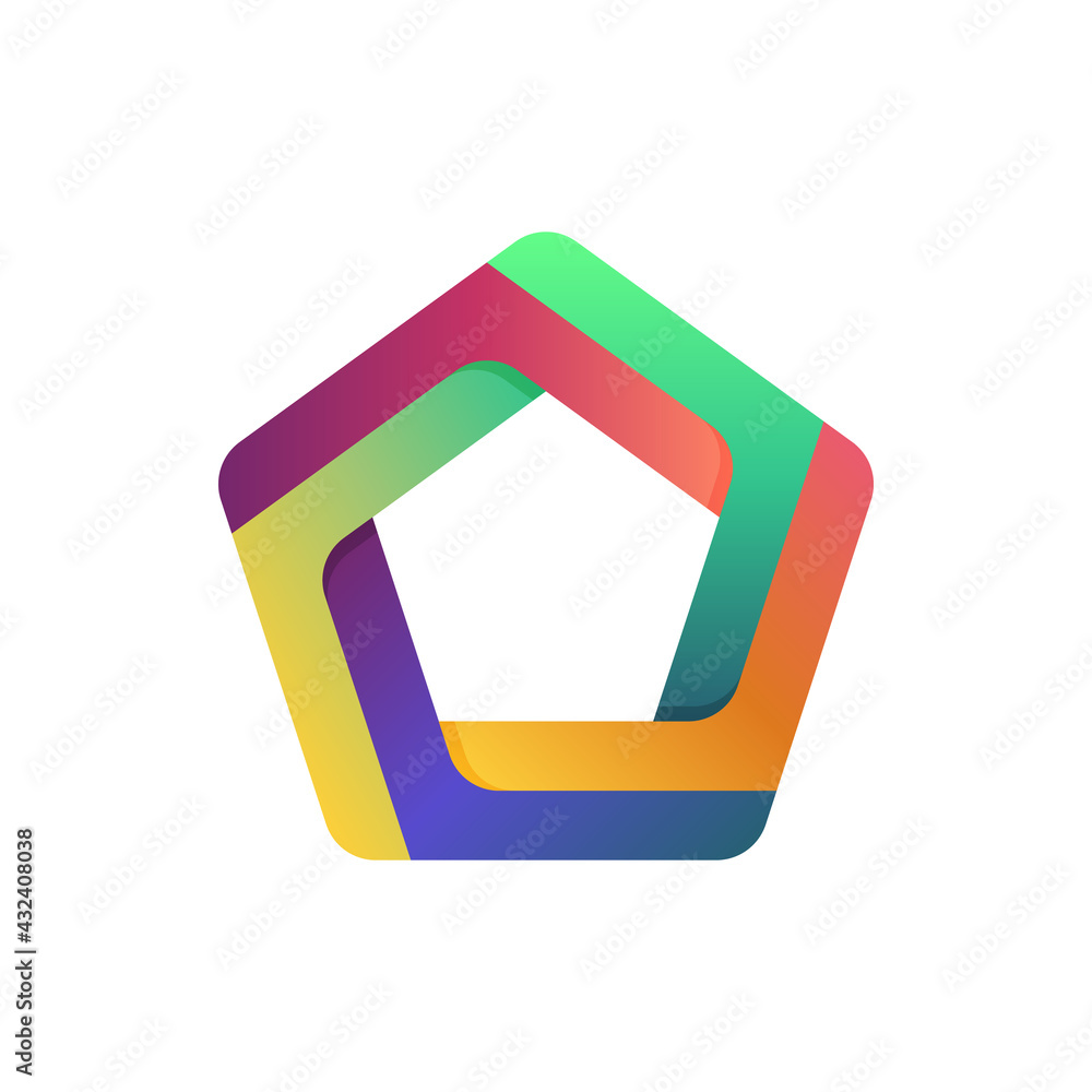 pentagon abstract colorful geometric shape Stock Vector | Adobe Stock