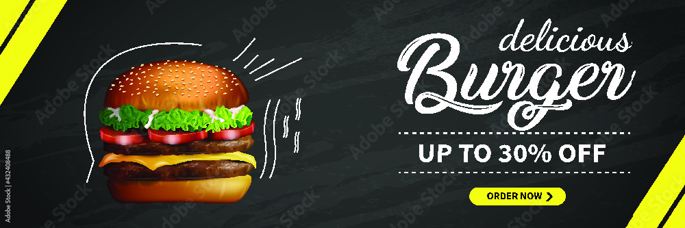 burger web banner design Stock Vector | Adobe Stock
