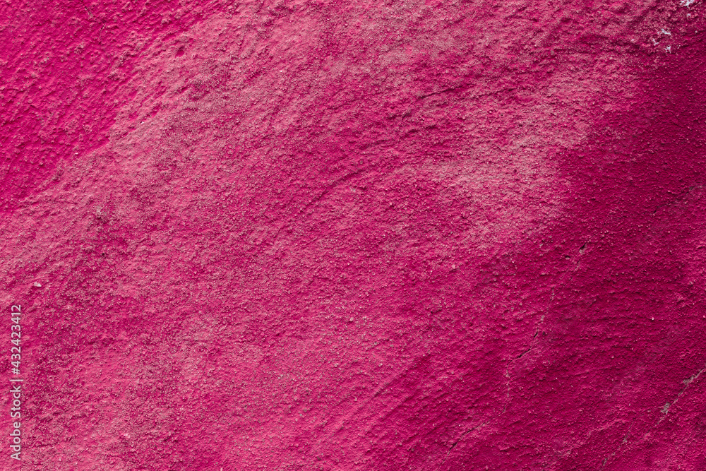 Texture of the pink stucco wall with scratches, cracks, dust, crevices ...