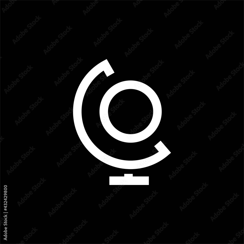globe vector line logo design, simple globe symbol , globe logo icon ...
