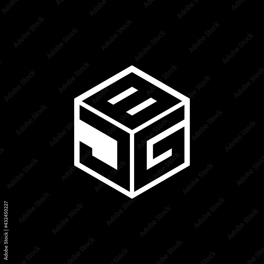 JGB letter logo design with black background in illustrator, vector ...