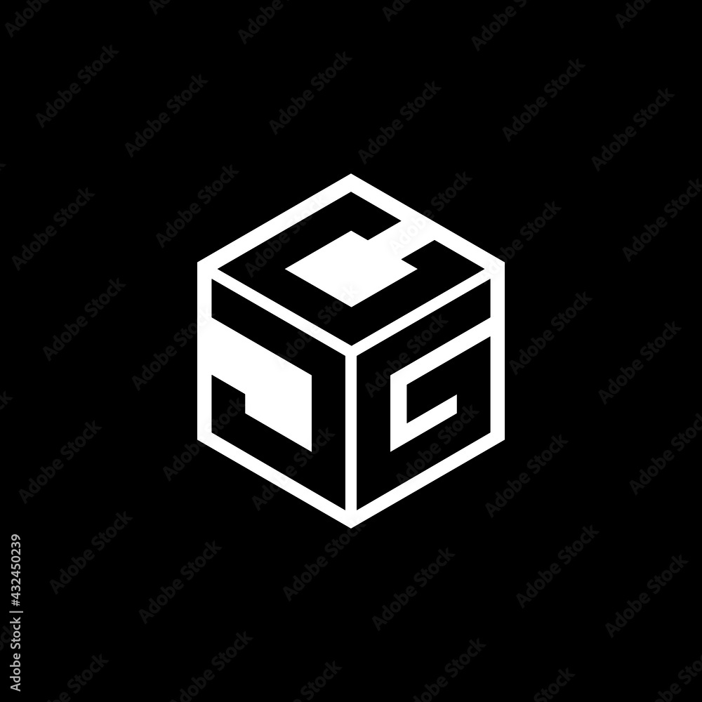 JGC letter logo design with black background in illustrator, vector ...