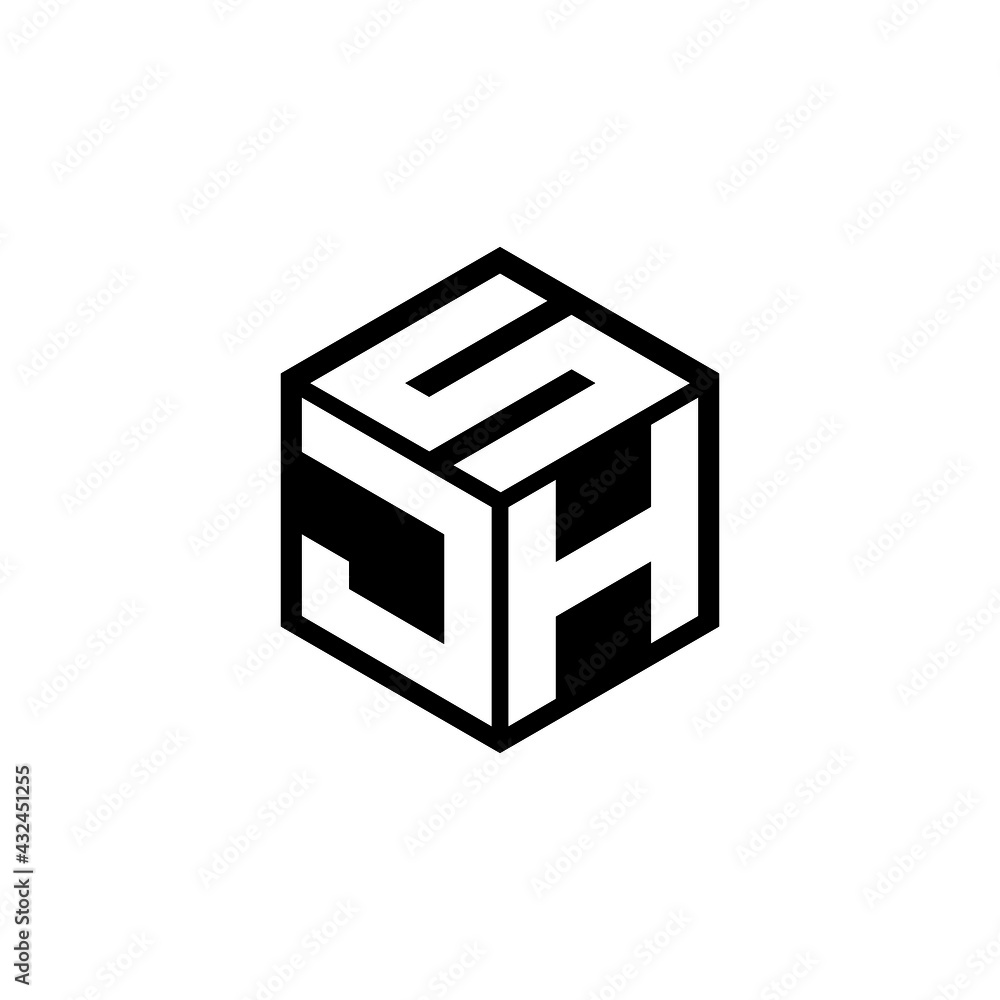 Vecteur Stock JHS letter logo design with white background in ...