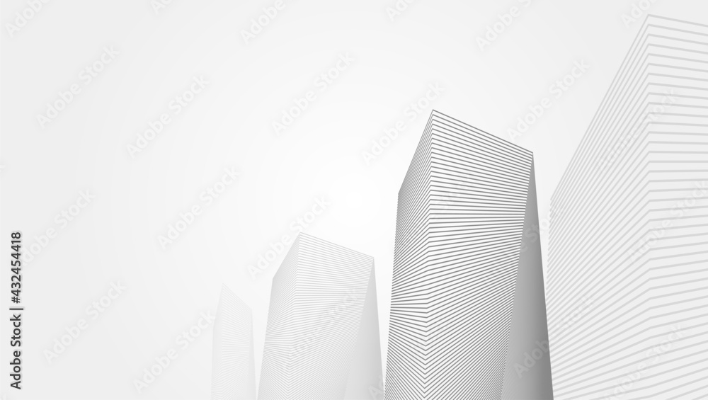 High-rise buildings modern architectural complex line structure ...