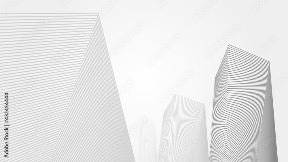 High-rise buildings modern architectural complex line structure ...