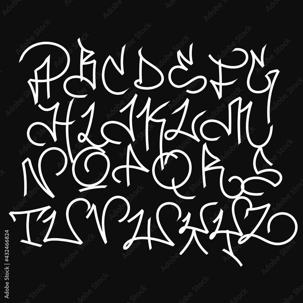 Different Graffiti Styles Alphabet