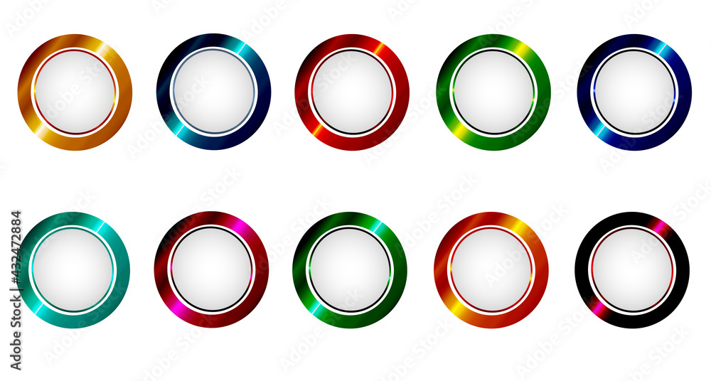 Elements for infographics. Round buttons. Multicolored gradients ...