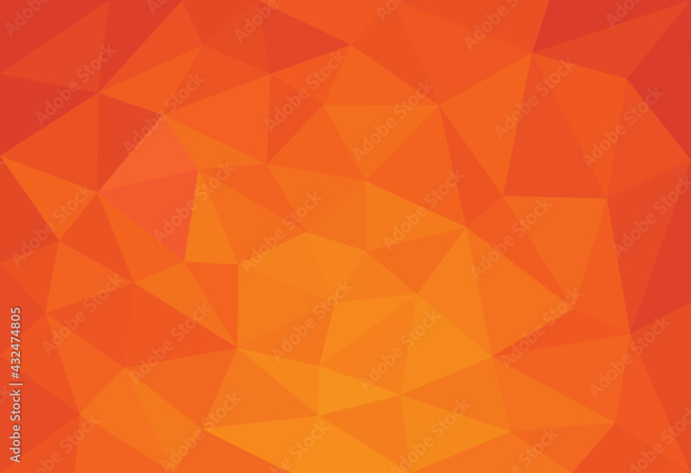 Orange color polygonal pattern background, abstract triangular polygon ...