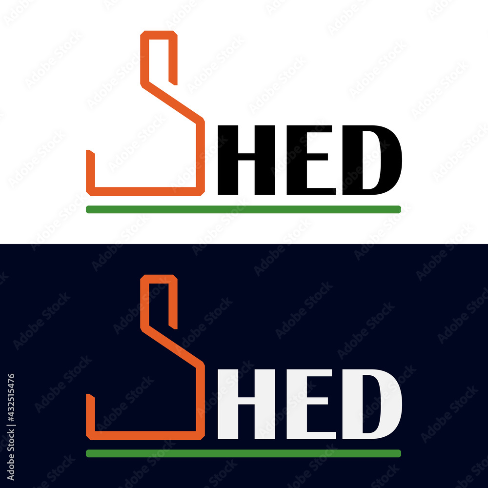 Logo or icon concept for garden shed business. Toolhouse isolated on ...