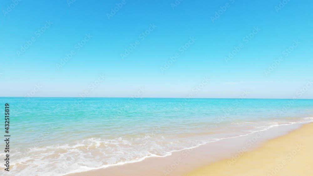 Cyan gradient sea water n calm ocean wave crashing Tropical summer ...