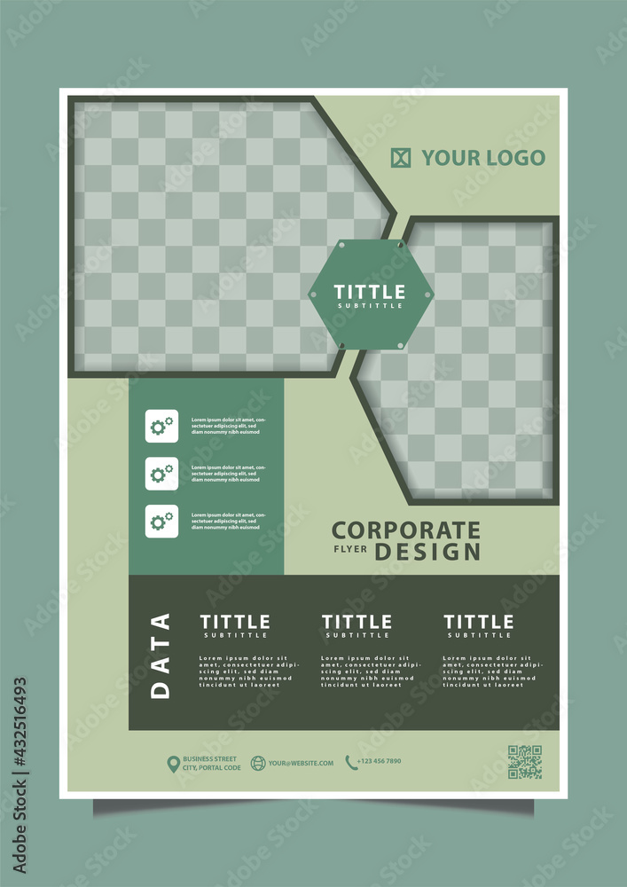modern green poster flyer pamphlet brochure cover design layout space ...