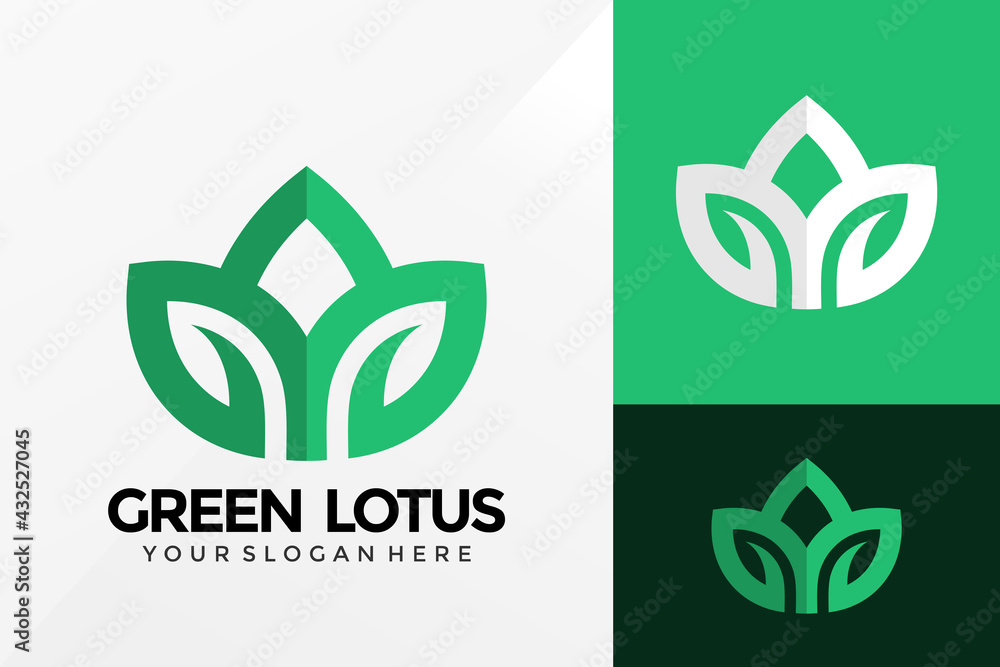 Green Lotus Plant Logo Design, Brand Identity logos vector, modern logo ...