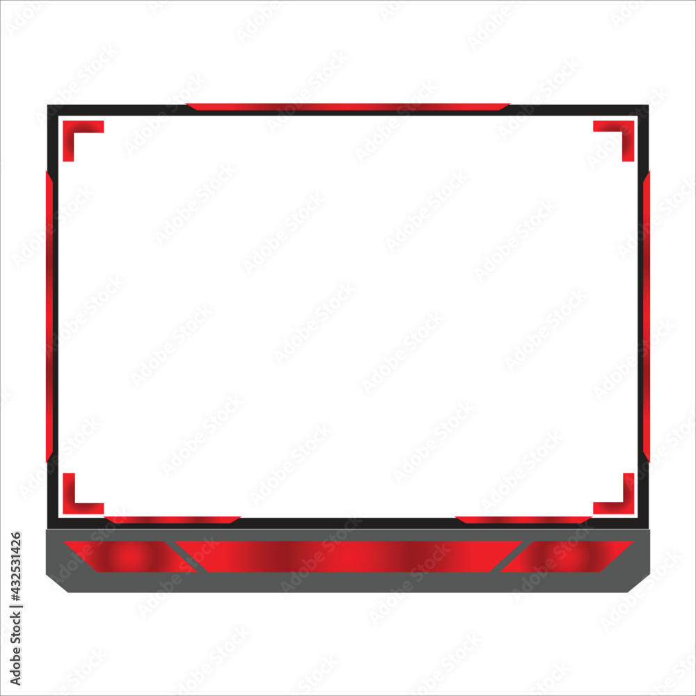 Gaming Overlay vector illustration for gamers, Red shade Gaming Overlay ...