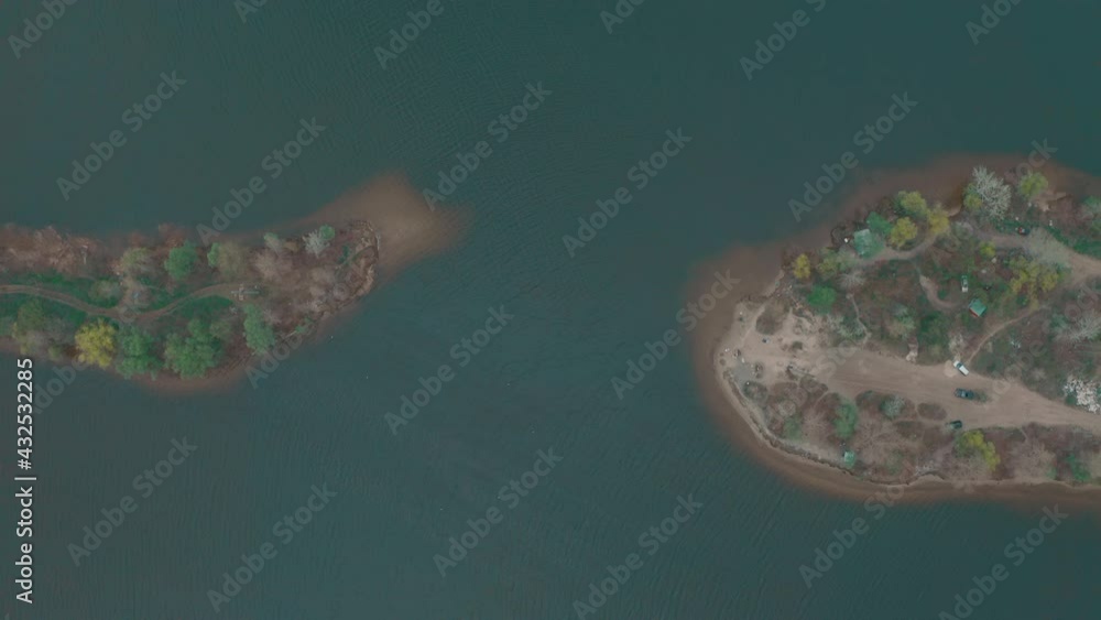 peninsula top view. two peninsulas near each other almost touch each ...