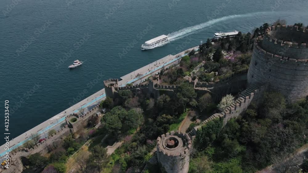 Rumeli Hisari Fortress in Istanbul. April 27 - 2021. View from the ...
