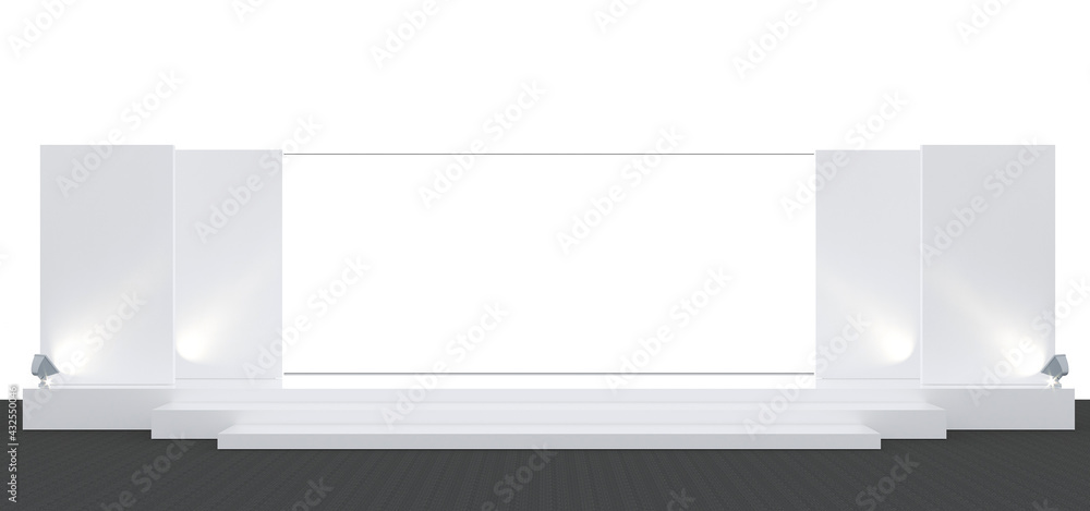 The stage has a backdrop various sizes of rectangular. Have a white LED ...