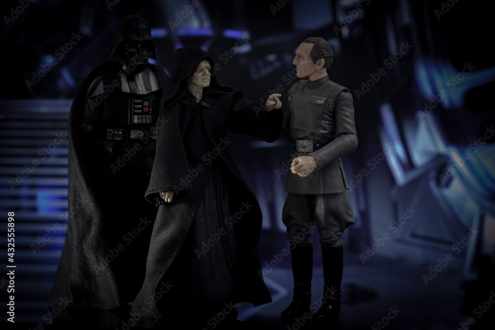 NEW YORK USA, MAY 17 2021: Star Wars Emperor Palpatine, Darth Vader and ...