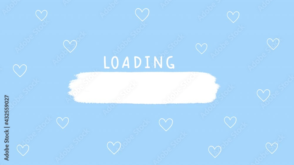 Hand drawn love loading bar, stop motion animation on a pastel blue ...