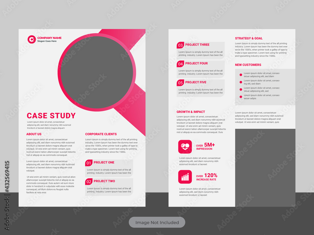 case study template with minimal design Stock Vector | Adobe Stock
