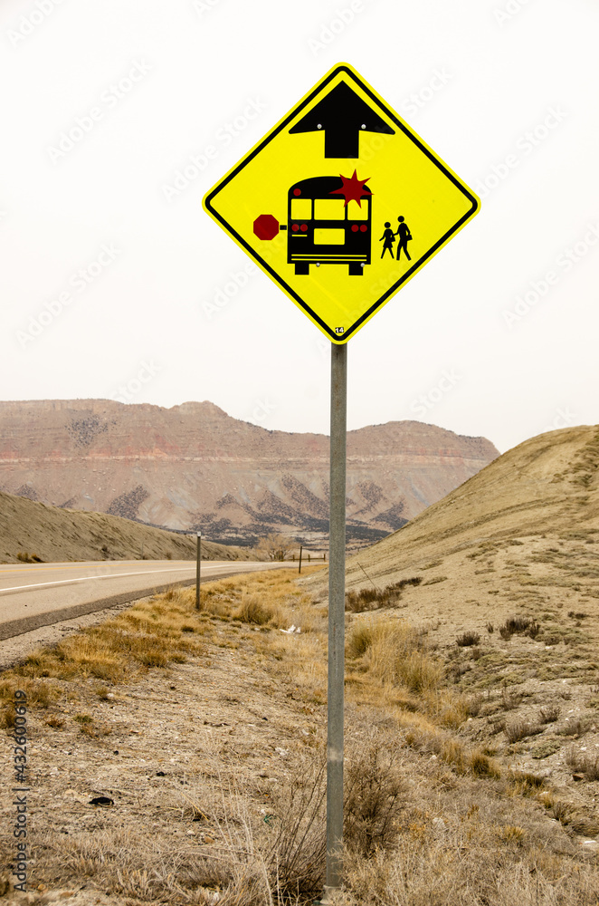 School Bus Sign ภาพถ่ายสต็อก | Adobe Stock