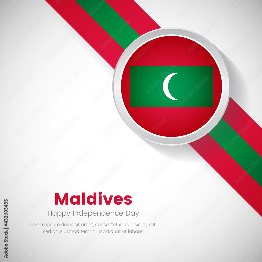 Creative Maldives national flag on circle. Independence day of Maldives ...