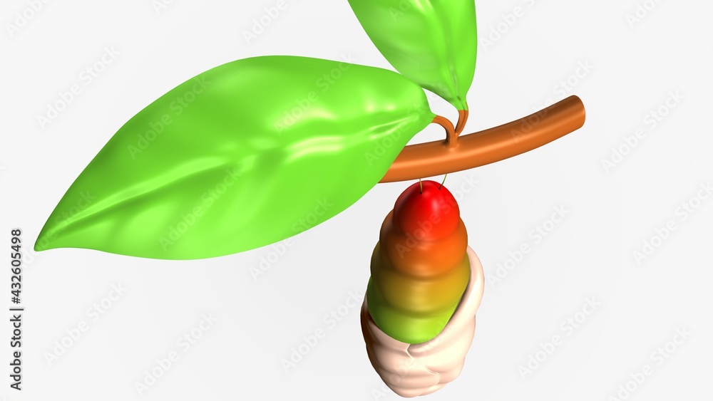 3d illustration of pupa level butterfly life cycle Stock Illustration ...