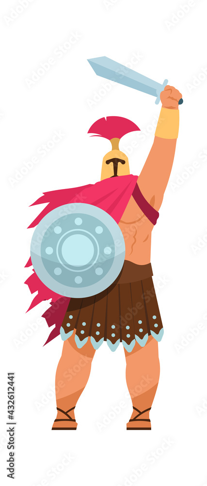 Ares Greek god of war. Cartoon male character of Greece religious myths ...