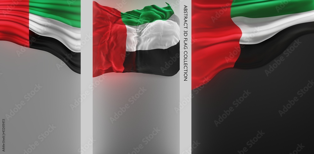 Abstract UAE Flag 3D Render (3D Artwork) Stock Illustration | Adobe Stock