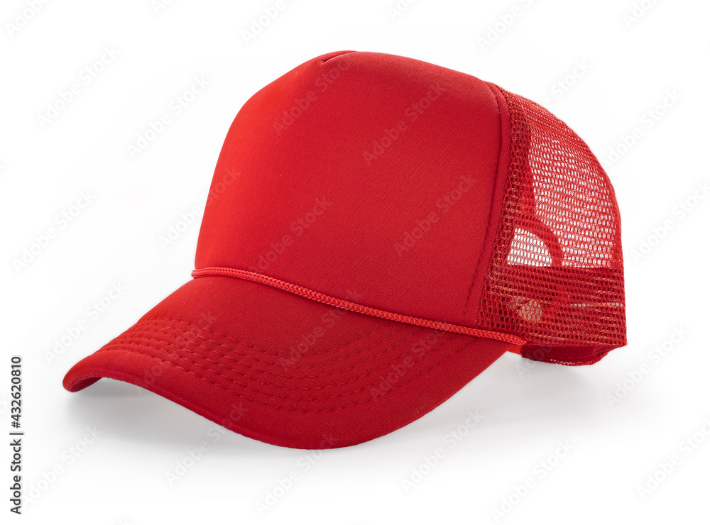 Side View Realistic Cap Mock Up In Red Flash Color is a high resolution ...