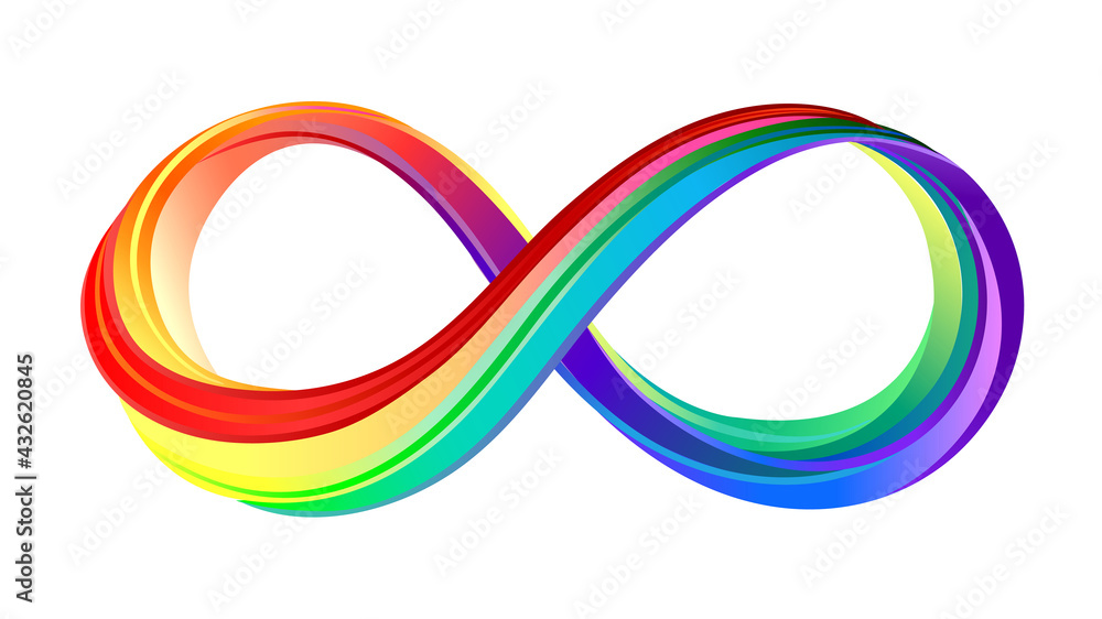 Layered rainbow infinity symbol Stock Illustration | Adobe Stock
