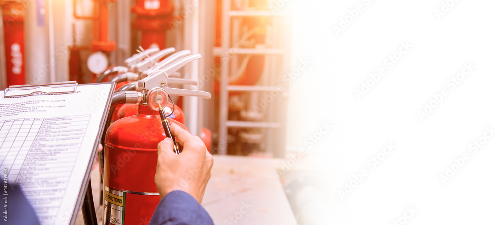 Engineer checking Industrial fire control system,Fire Alarm controller ...