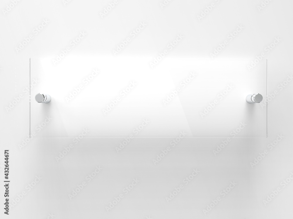 Blank Transparent Glass Interior Office Corporate Signage Plate Mock Up ...