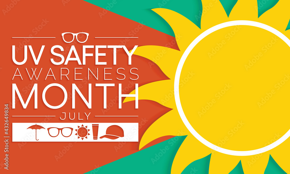 Vetor de UV safety awareness month is observed every year in July, it ...