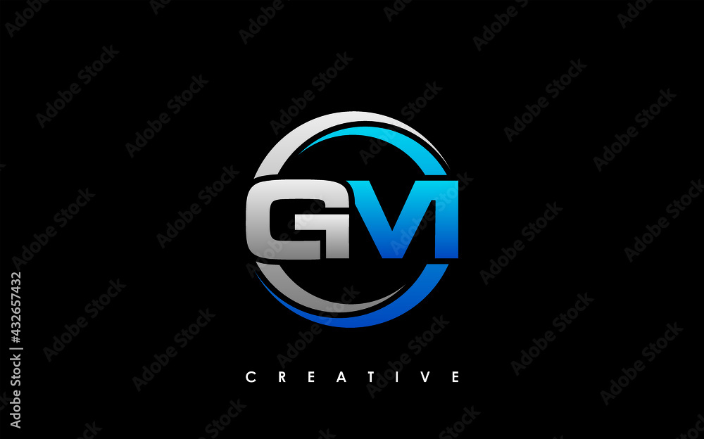 GM Letter Initial Logo Design Template Vector Illustration Stock Vector ...