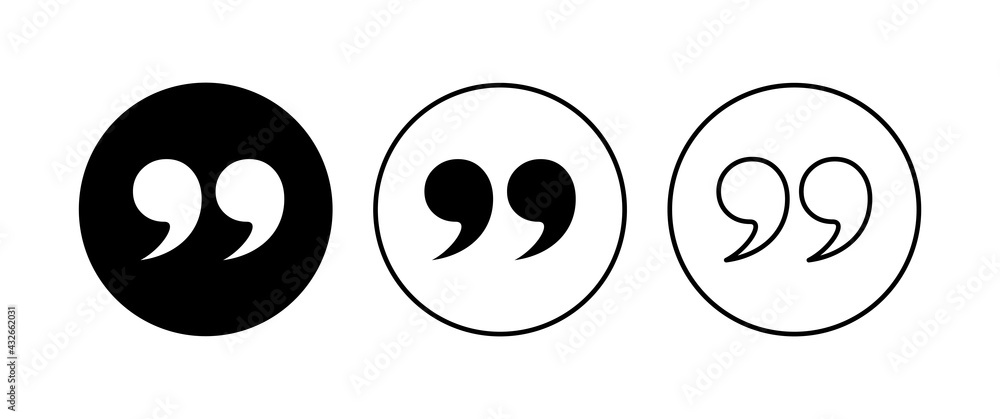Quote icon set. Quotation mark symbol. Stock Vector | Adobe Stock