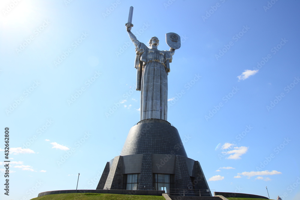 KYIV, UKRAINE - APRIL 10, 2019: The Famous Mother Motherland Monument ...