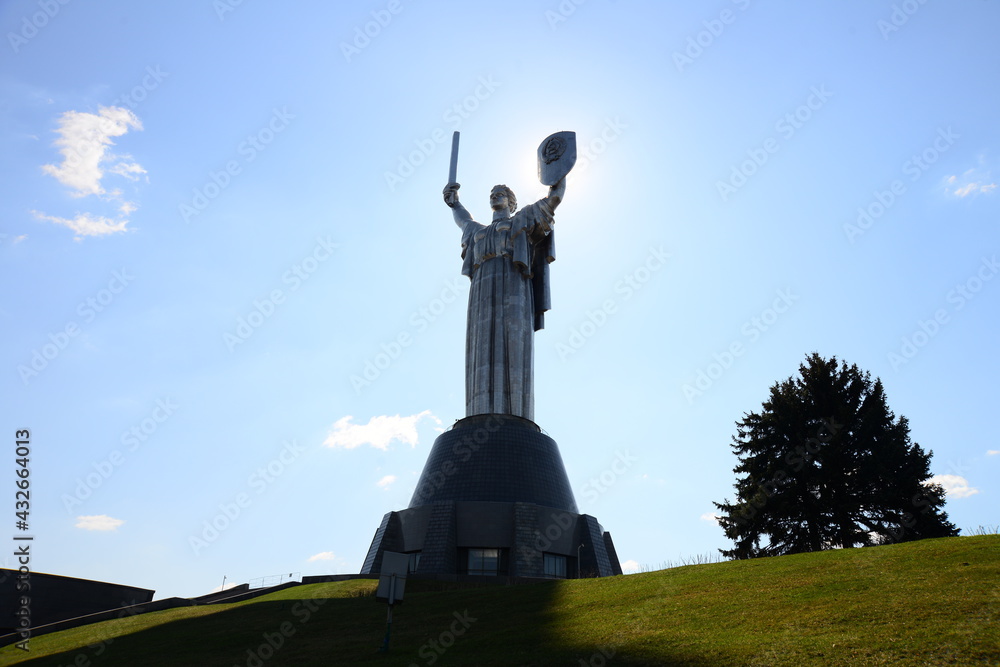 KYIV, UKRAINE - APRIL 10, 2019: The Famous Mother Motherland Monument ...