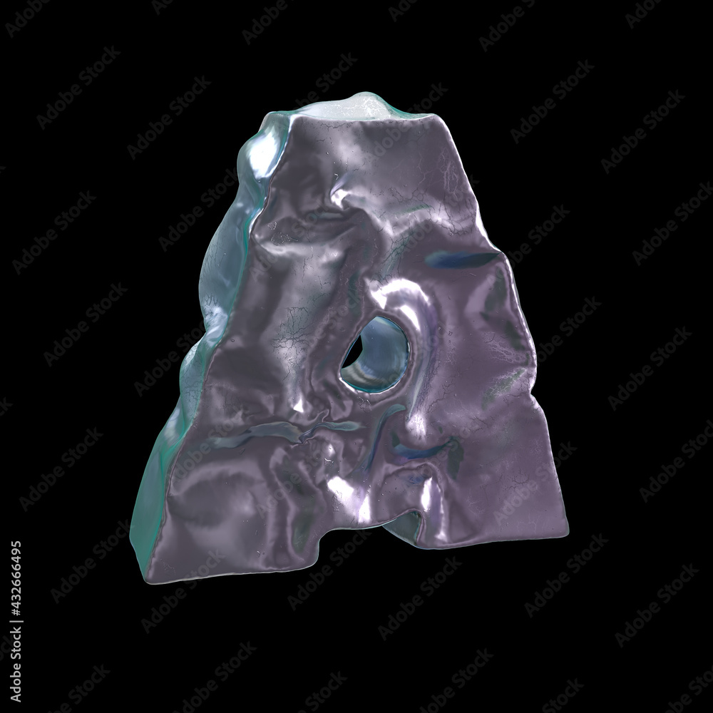 Letter A from English alphabet in 3D. Detailed texture with a black ...