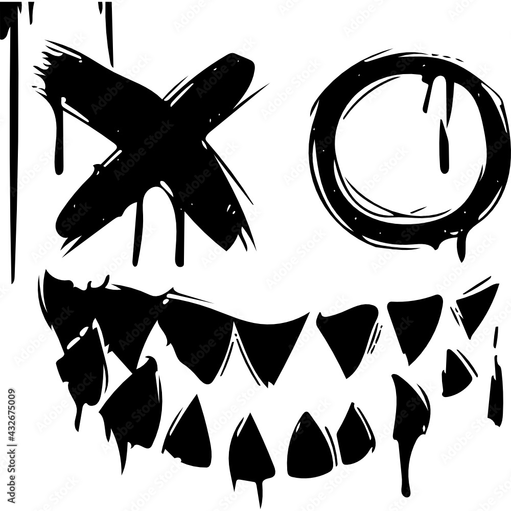 Creepy horror smile Stock Vector | Adobe Stock