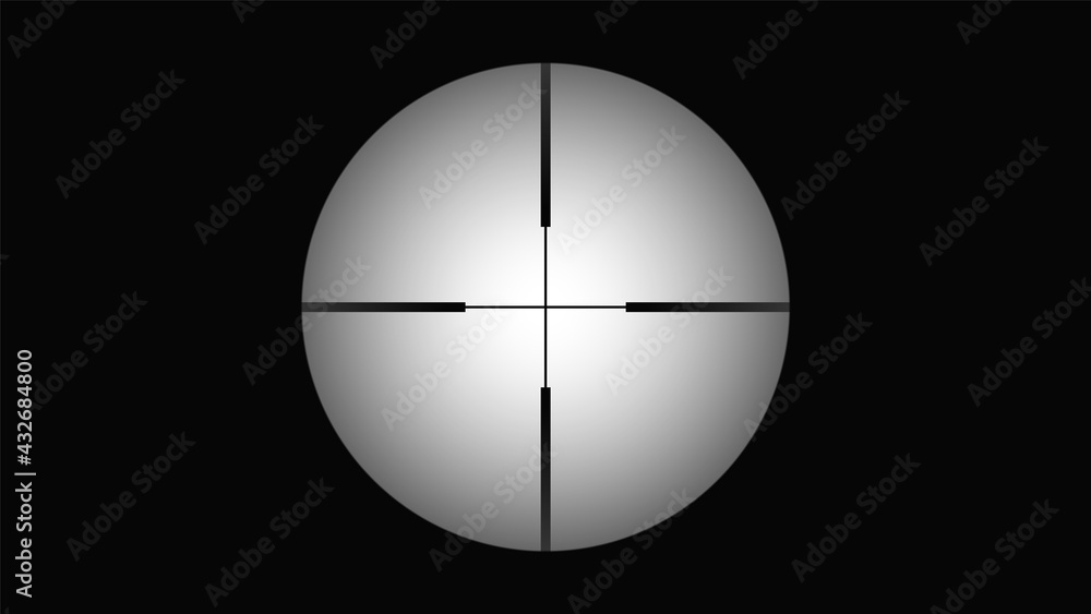 Crosshairs of a sniper scope reticle. Cross hairs of a rifle gun aiming ...
