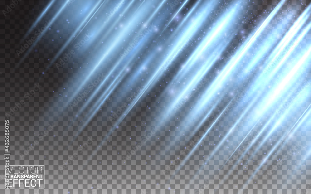 Blue glow vector scintillation. Motion effect light blinking ...