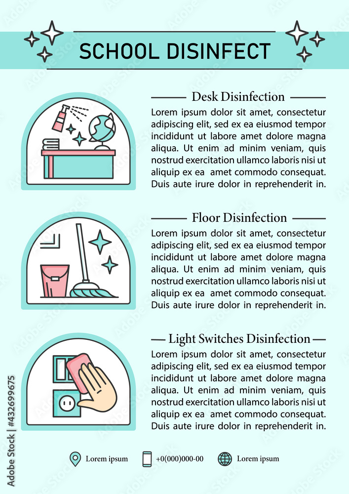 School disinfection brochures.Desk, floor,light switches disinfect ...