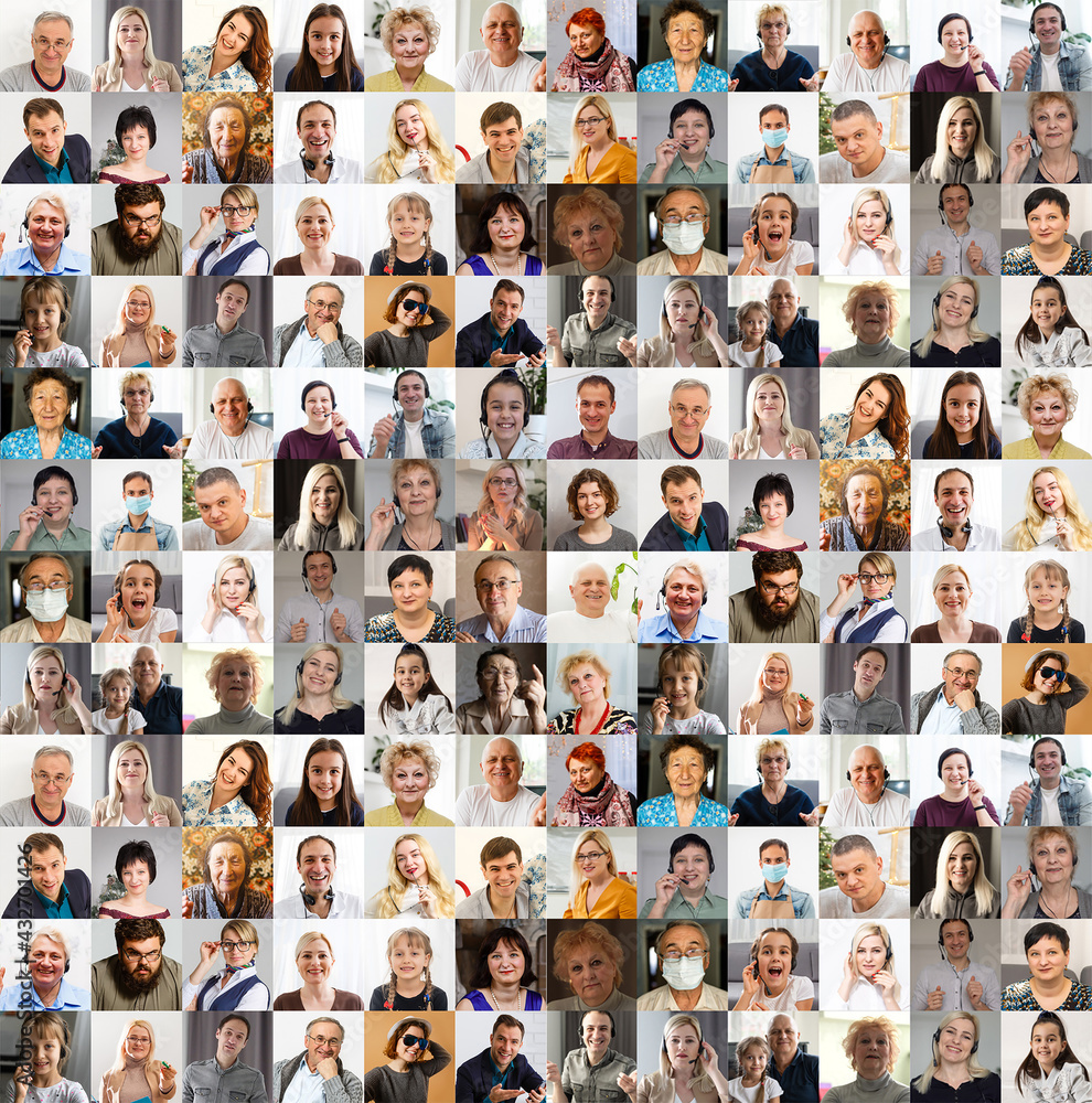 Crowd Looking At Camera