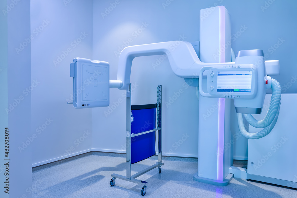 Equipment X-ray equipment in modern hospital. Modern x-ray machine and ...